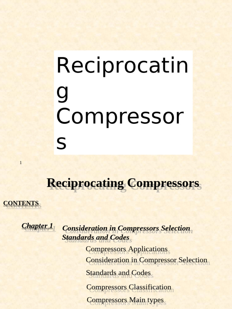 Contents of Recipro Compressors | PDF | Manufactured Goods | Chemical ...