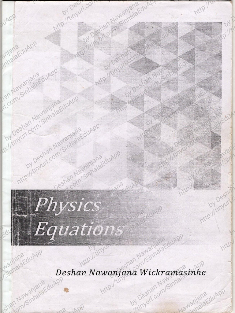 Physics Equations by Deshan Nawanjana | PDF