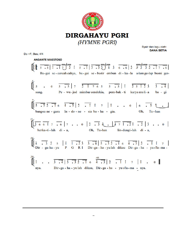 Hymne Pgri Porseni Pgri Prov Dki-2023 | PDF