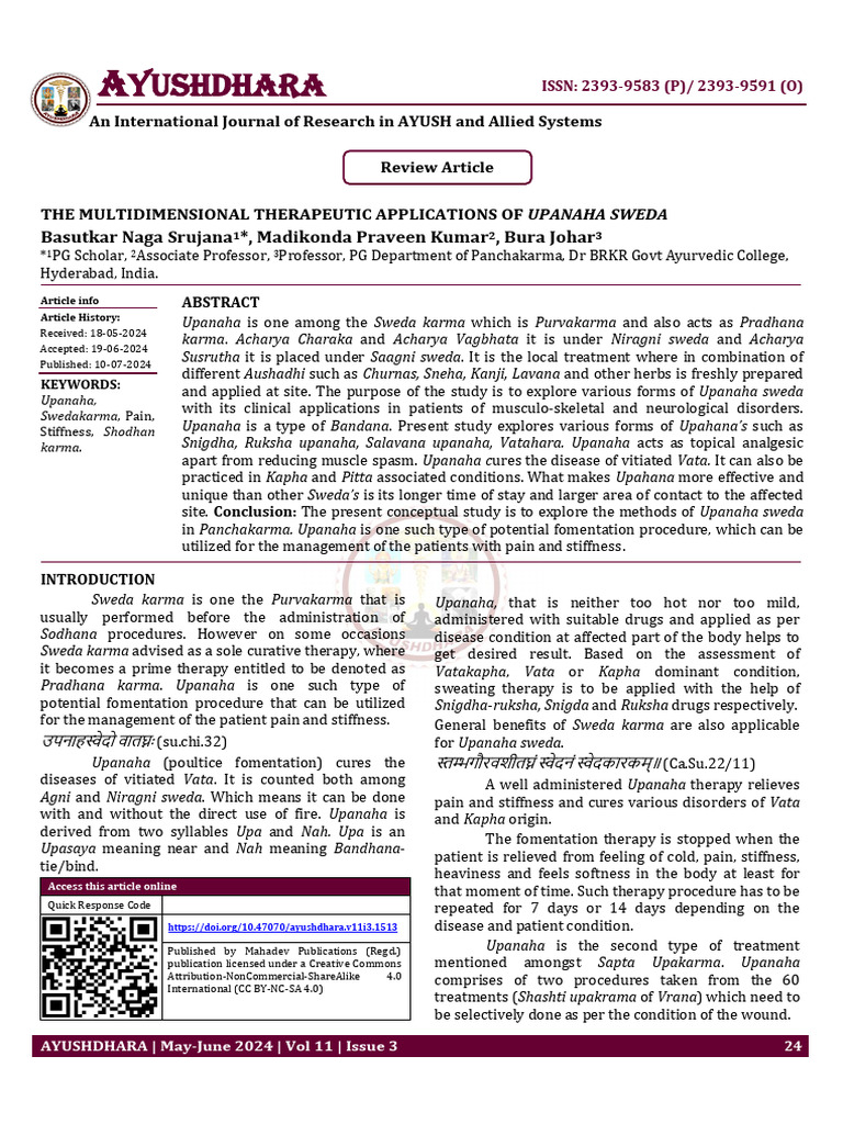 1513-Article Text-3881-1-10-20240721 | PDF | Epidermis | Ayurveda