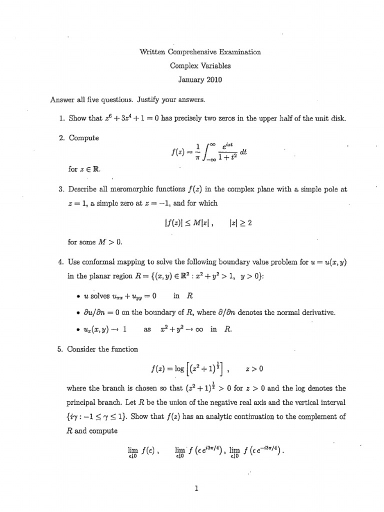 Math Written Exams Fall 2007 - Fall 2023 - Part31 | PDF