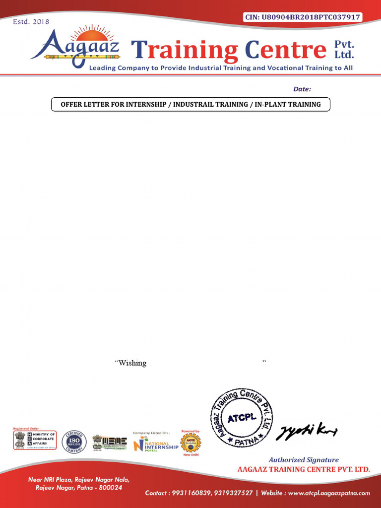 Govind Kumar Offer Letter | PDF