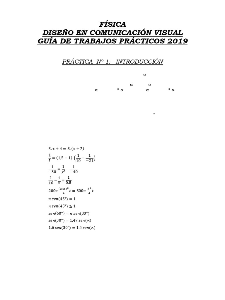 2019 Fisica DCV Ejercicios | PDF | Funciones trigonométricas | Refracción