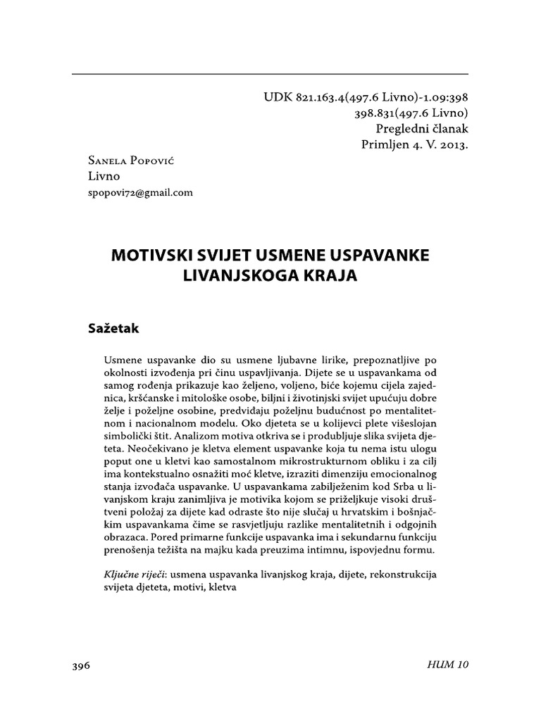 Kletva I Uspavanke Livno | PDF