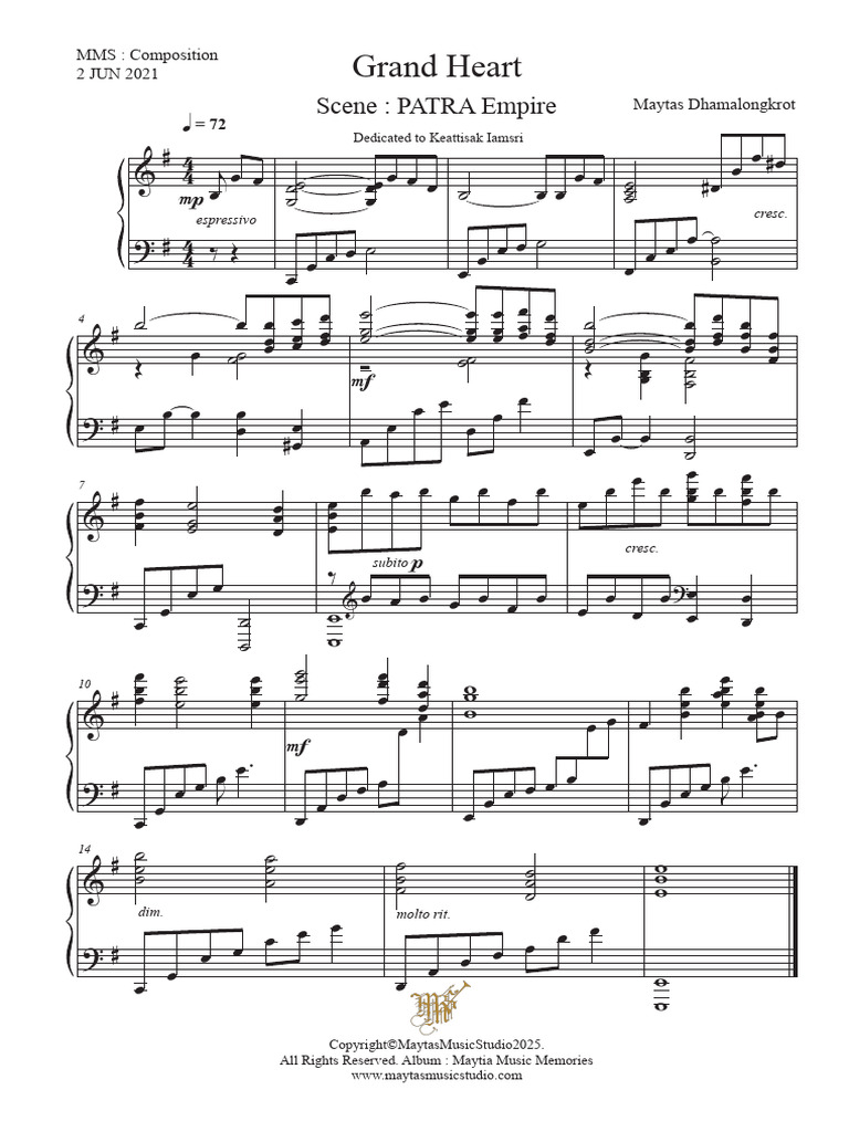 Grand Heart - MAYTAS - Score | PDF | Musical Compositions | Musical ...
