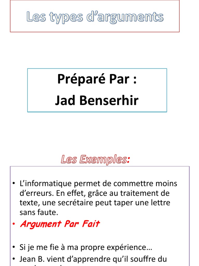Les Types D'arguments | PDF