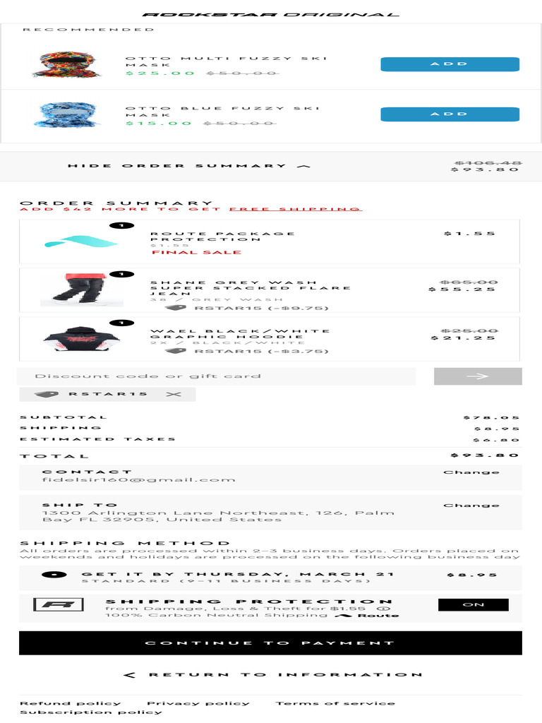 Shipping - Rockstar Original - Checkoutl | PDF