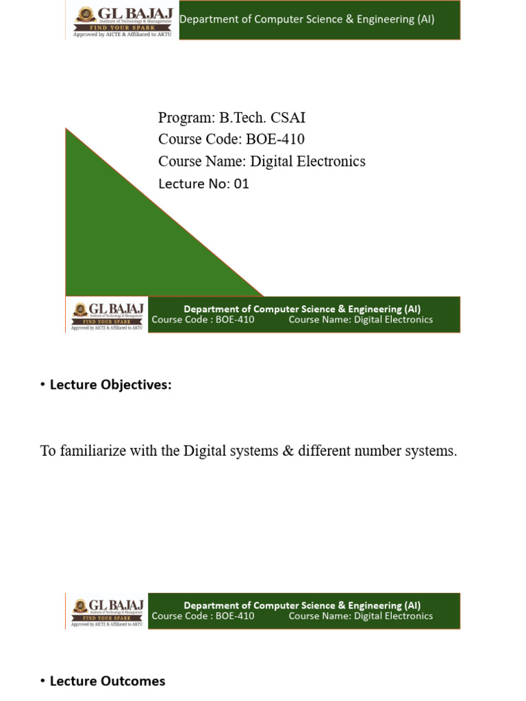 Digital Electronics Overview for B.Tech CSAI | PDF | Boolean Algebra ...