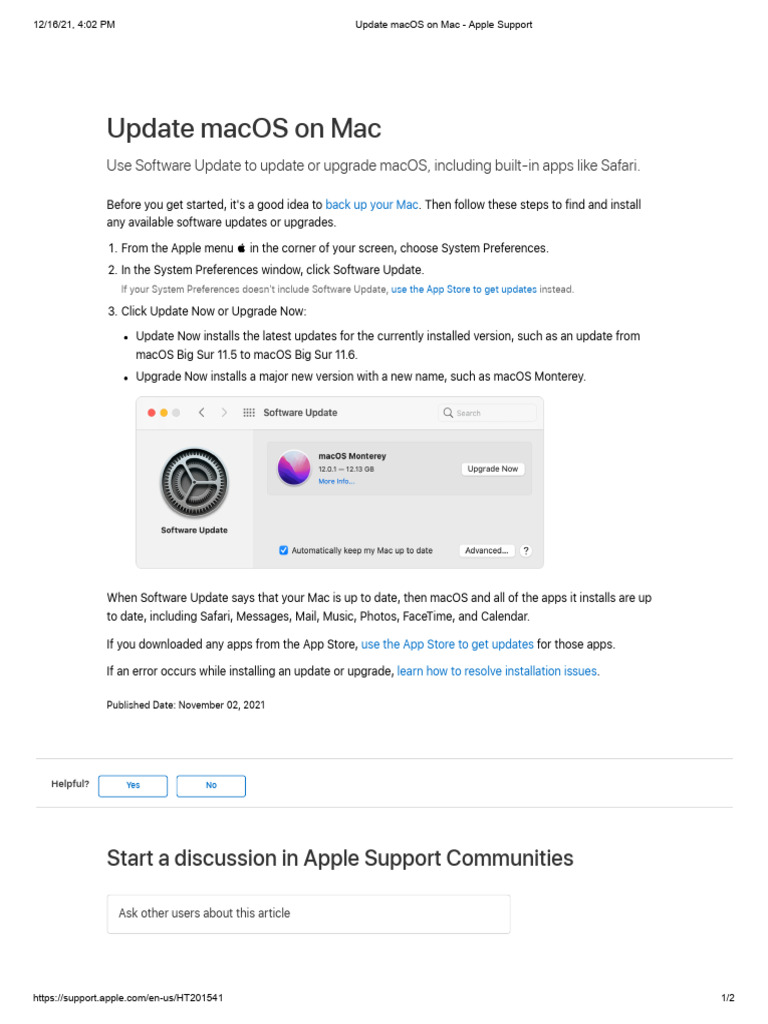 Update macOS and Apps on Mac | PDF