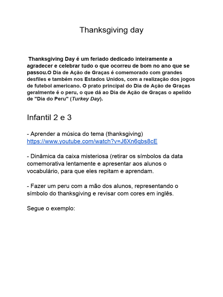Atividades Educativas para o Dia de Ação de Graças | PDF