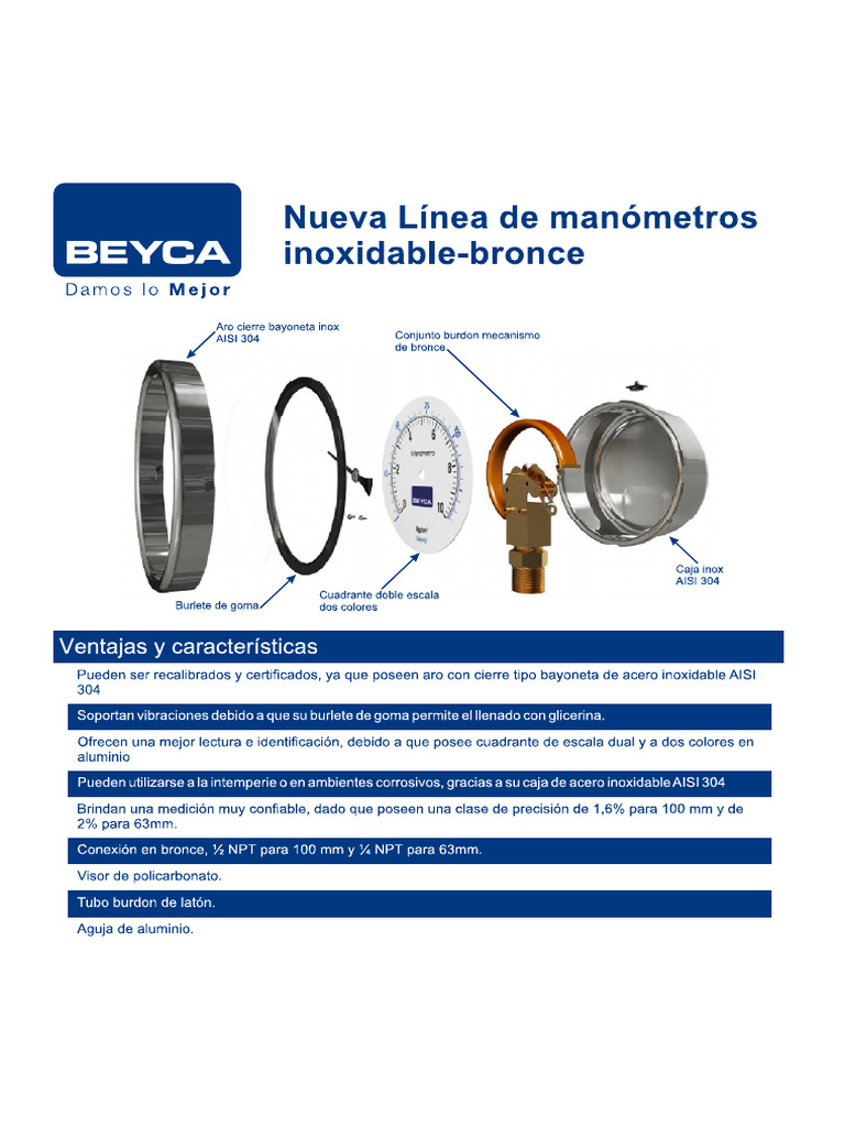 BEYCA Inox Bronce Ficha Tecnica | PDF