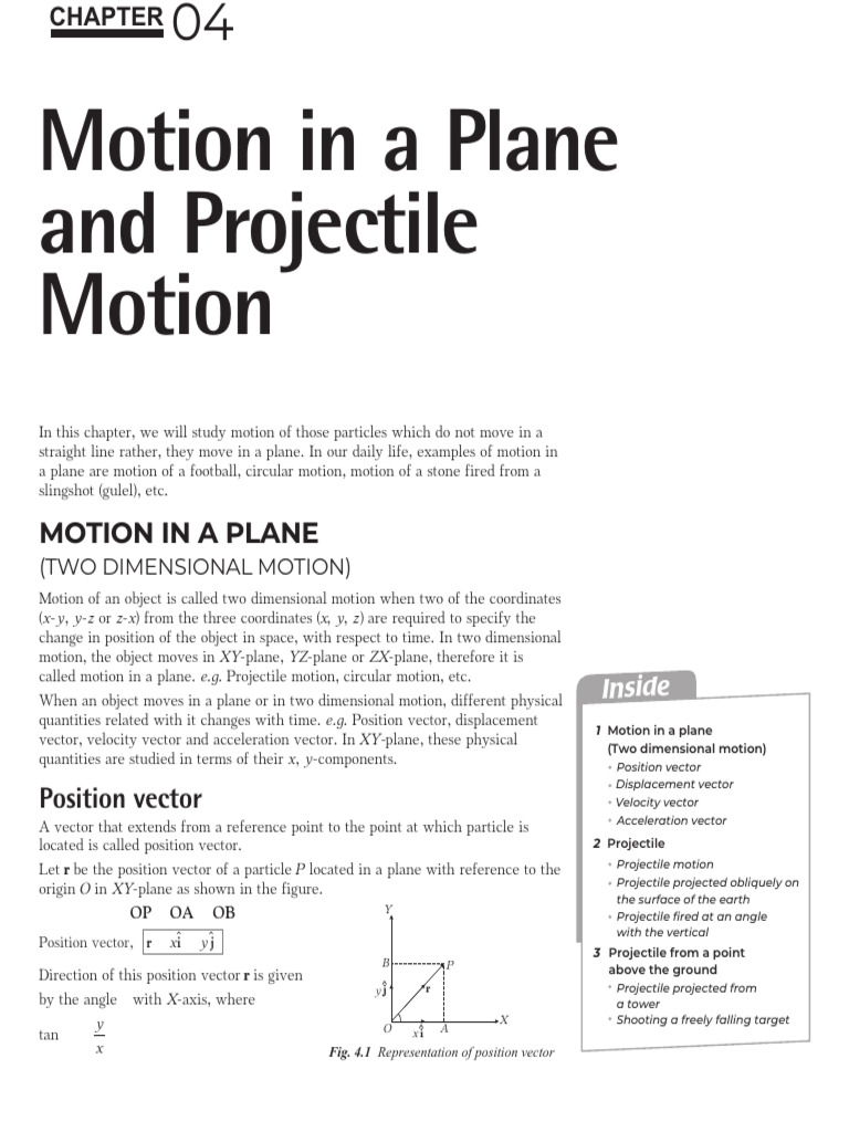 Motion in A Plane and Projectile Motion | PDF | Acceleration | Velocity