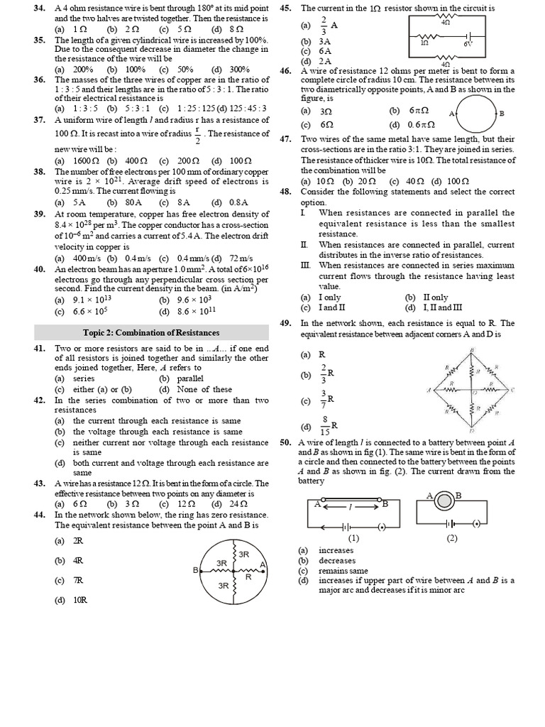 Electric Current DPP r4 | PDF | Physical Quantities | Metrology