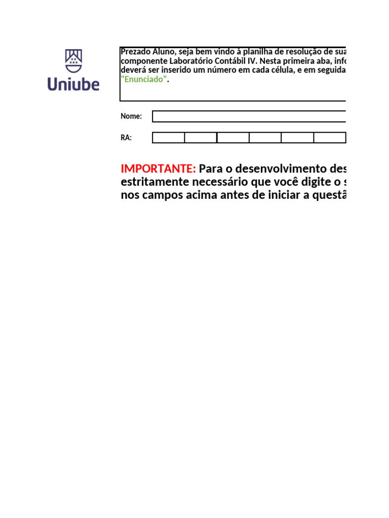 Lab IV - ACQA - Parte I - Discente | PDF | Investimentos | Contabilidade