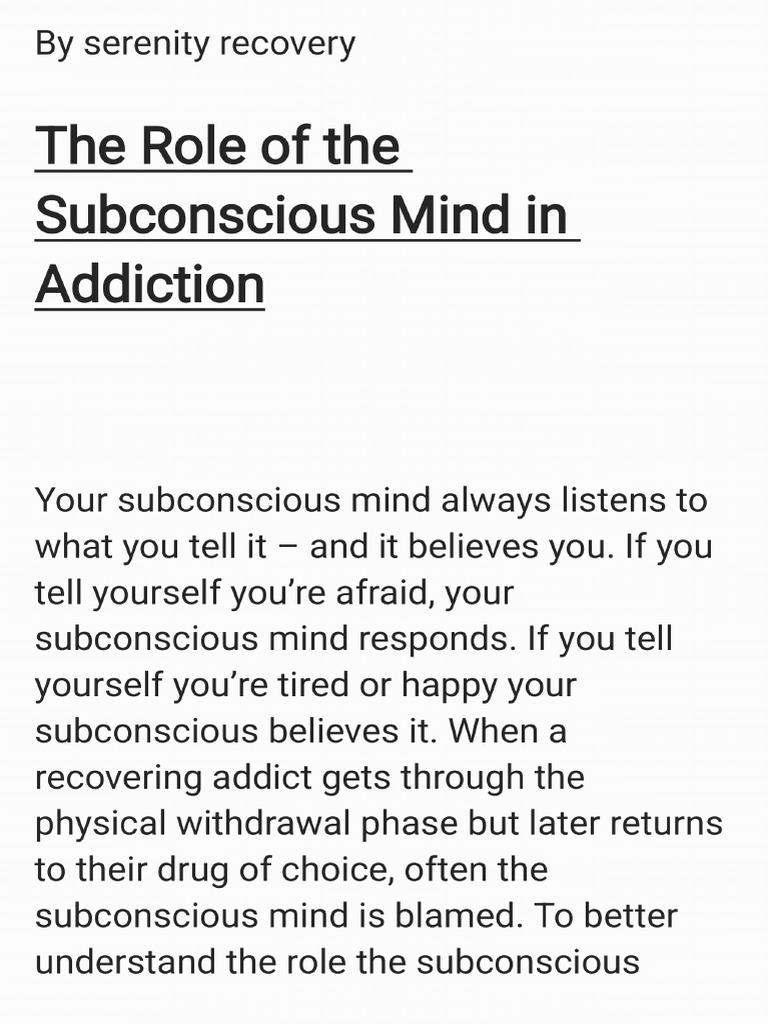 Subconscious Mind in Breaking From A Habit - 250614 - 121800 | PDF
