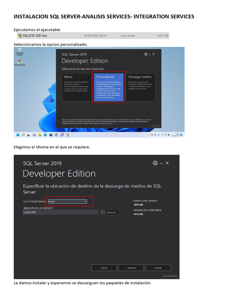 Instalacion SQL Server y Visual Studio 2019 | PDF | Informática | Software
