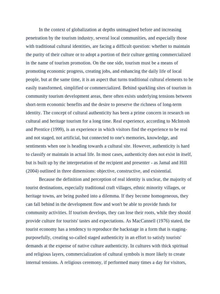 The Difference Between The Desire To Develop Tourism and The Need To ...