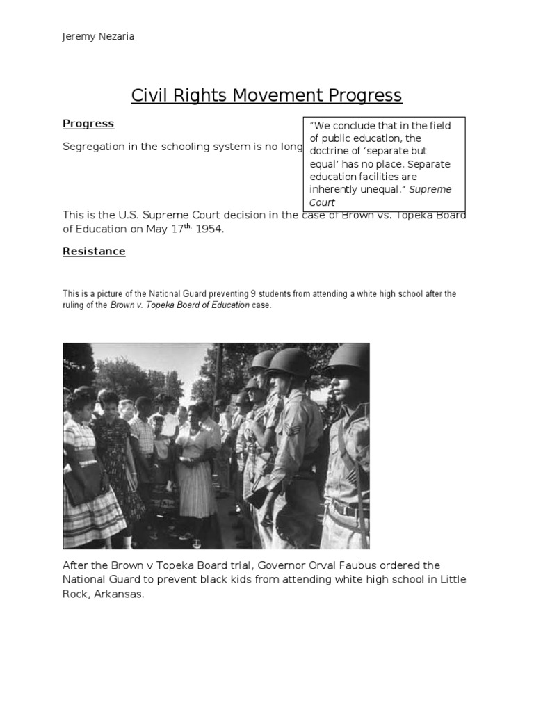 Civil Rights Movement | PDF | African American Civil Rights Movement ...