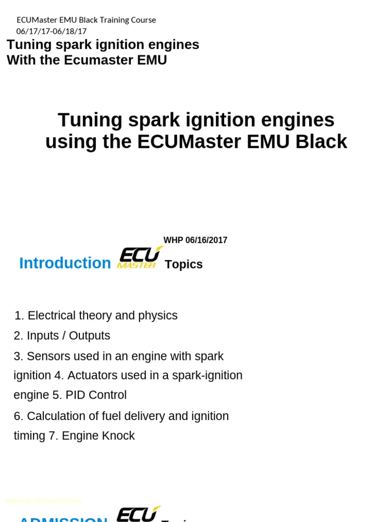 EMU Black Tuning Course Overview | PDF | Throttle | Electric Current