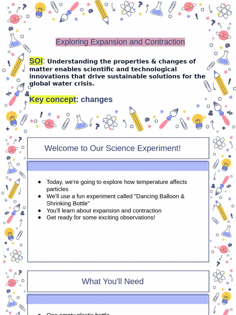 Kinetic Particle Theory - Expansion Contraction | PDF | Temperature | Heat