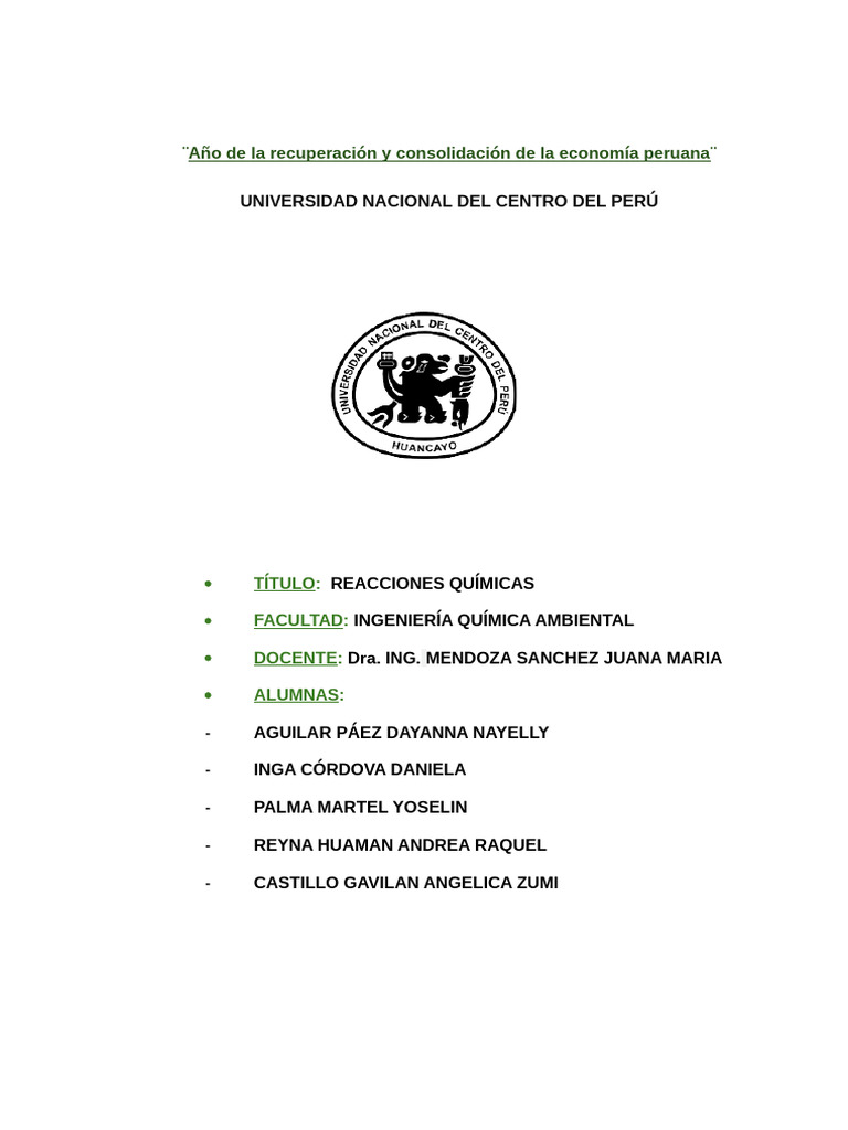 Imforme 1.1 | PDF | Química | Redox