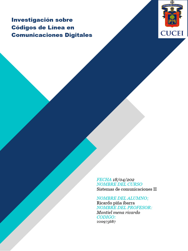 Investigación Sobre Códigos de Línea en Comunicaciones Digitales | PDF | Electrónica ...