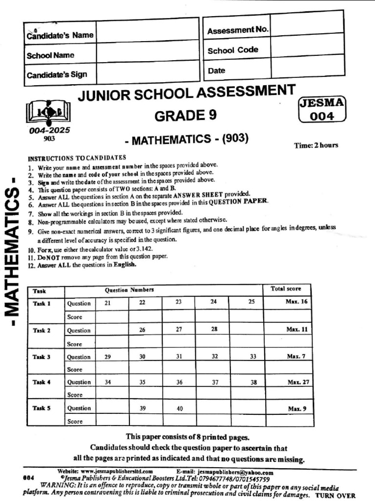Grade 9 004 Jesma Combined | PDF