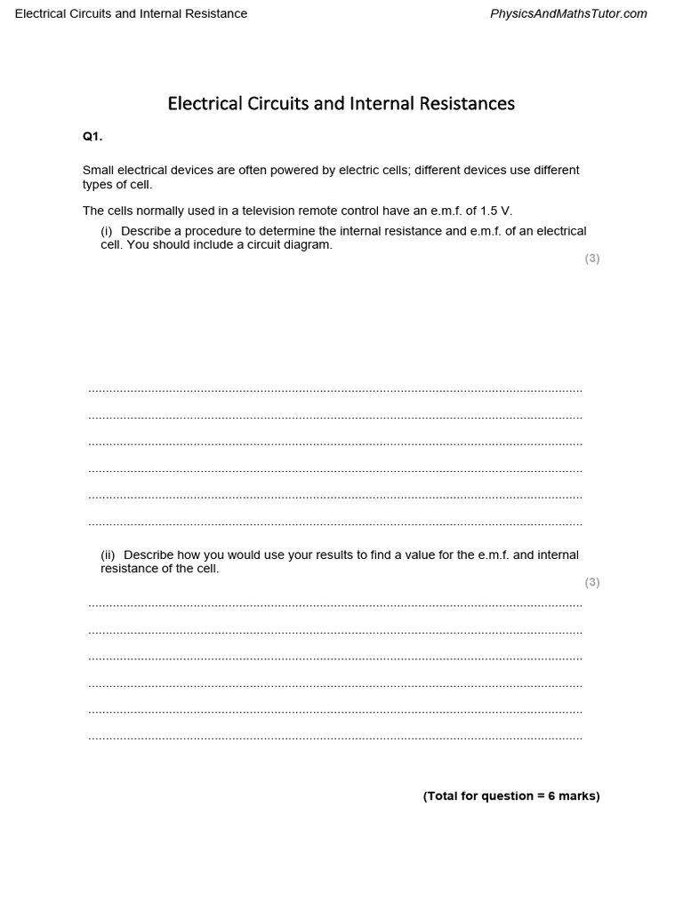 PMT Electricity and Circuits | PDF | Electrical Engineering | Electricity