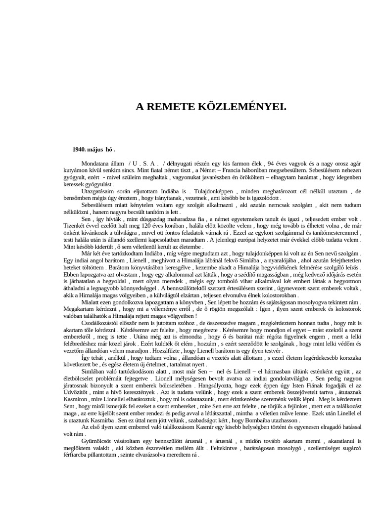 A Remete Közleményei | PDF