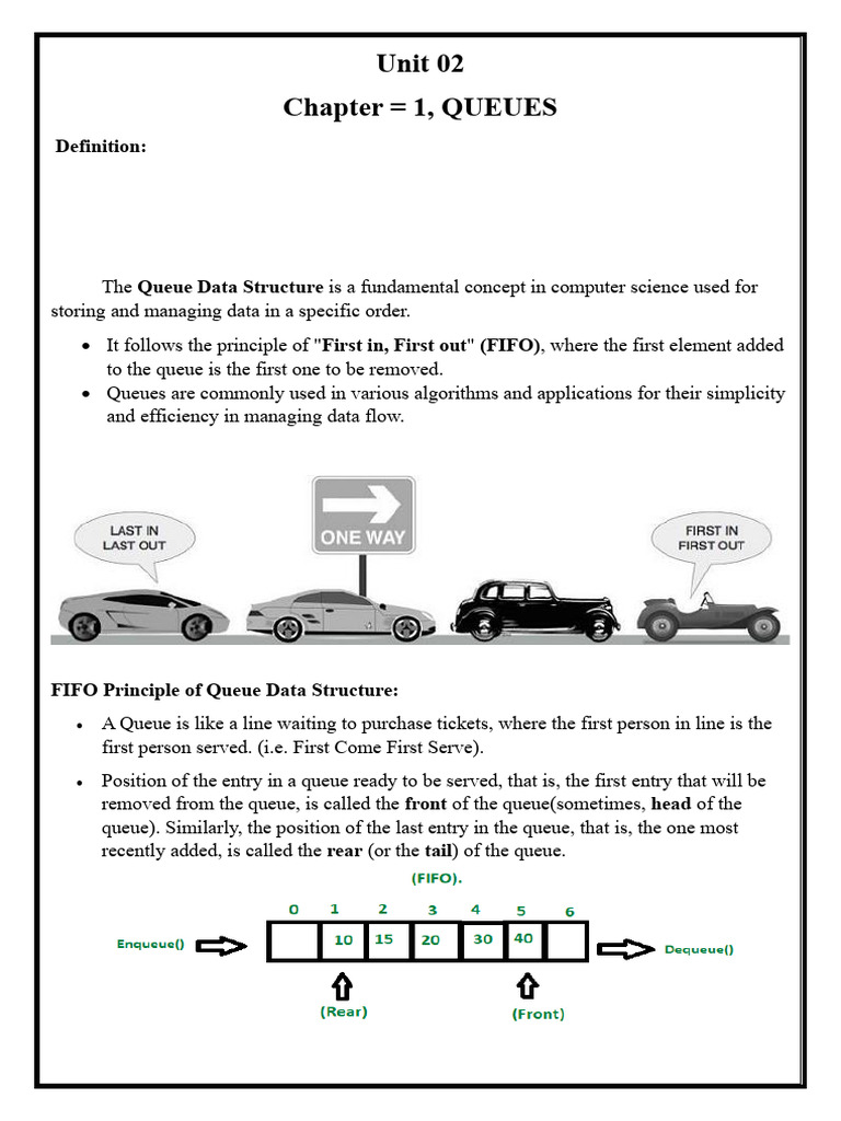 Data Structure Using C Unit 02 Pdf Queue Abstract Data Type Computer Science