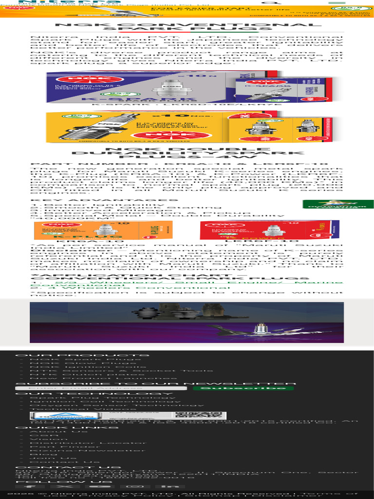 NGK Spark Plugs Catalogue Overview | PDF