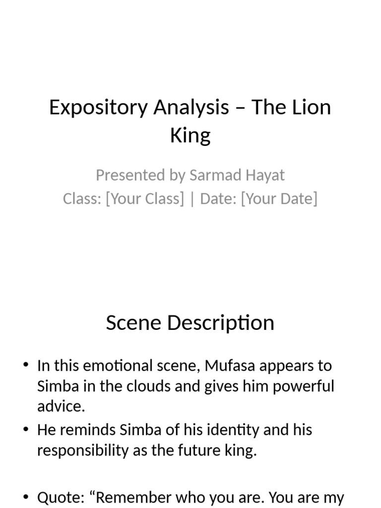The Lion King Expository Analysis | PDF