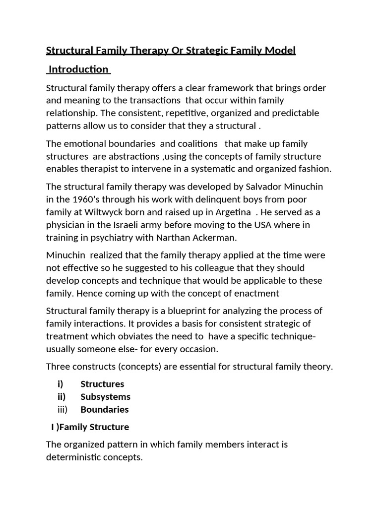 Structural family therapy (1).intro | PDF | Family Therapy ...