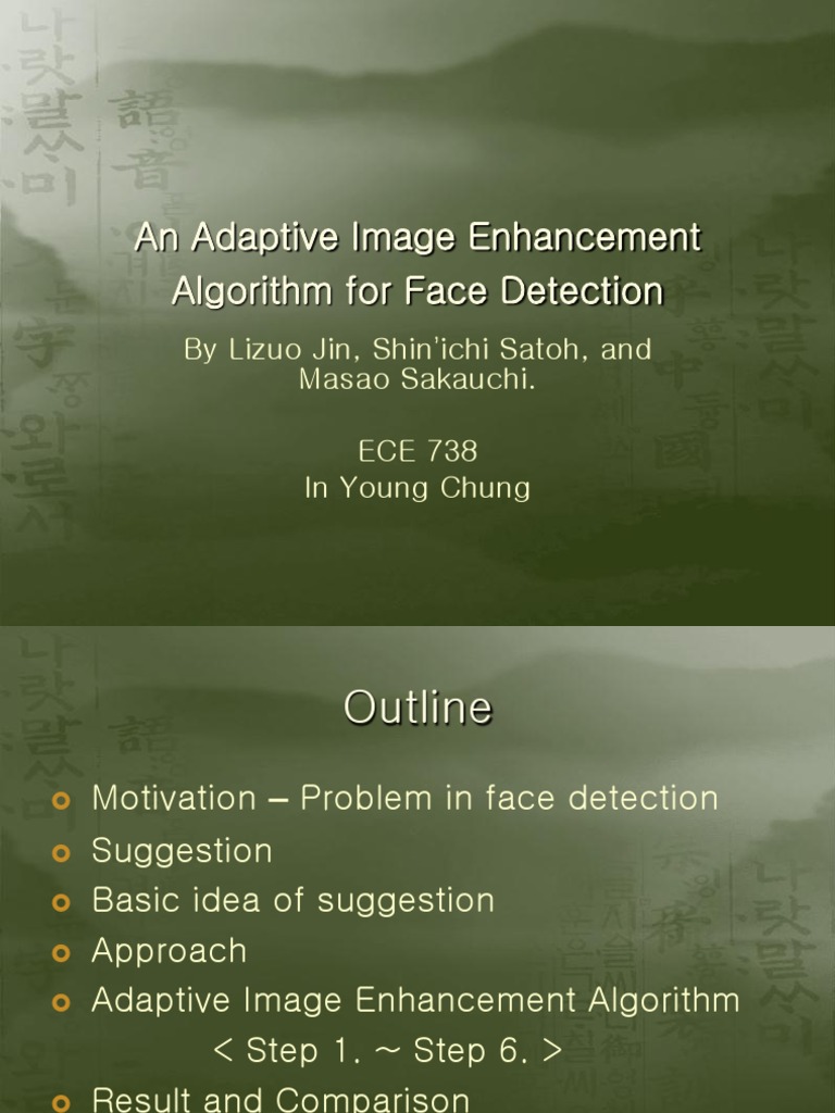 An Adaptive Image Enhancement Algorithm For Face Detection | PDF | Image Editing | Histogram