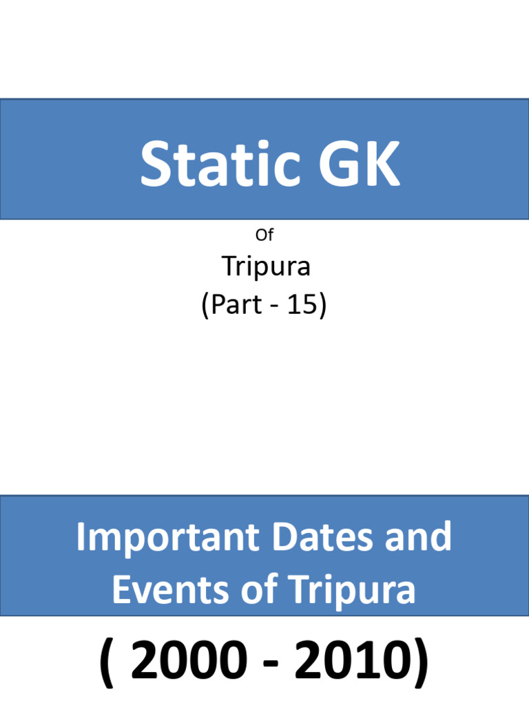 Static GK of Tripura Part - 15 | PDF