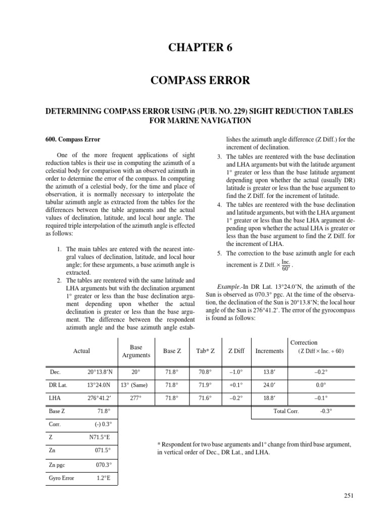 Compass Error Calculation for Navigation | PDF | Compass | Angle