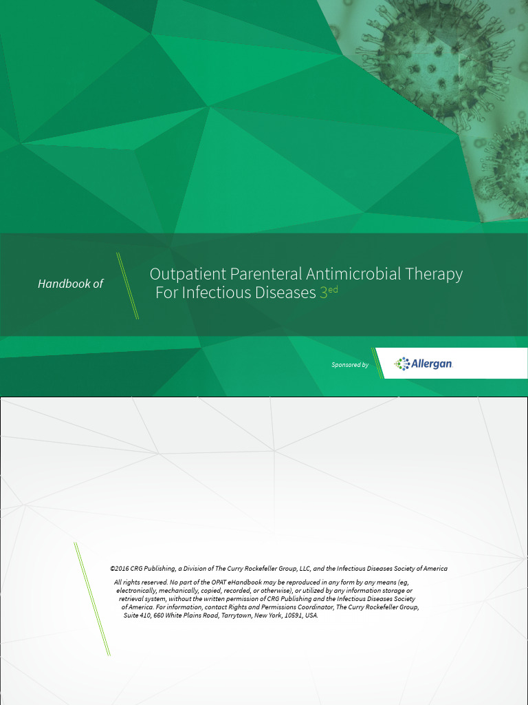 Outpatient Antimicrobial Therapy Handbook | PDF | Intravenous Therapy ...