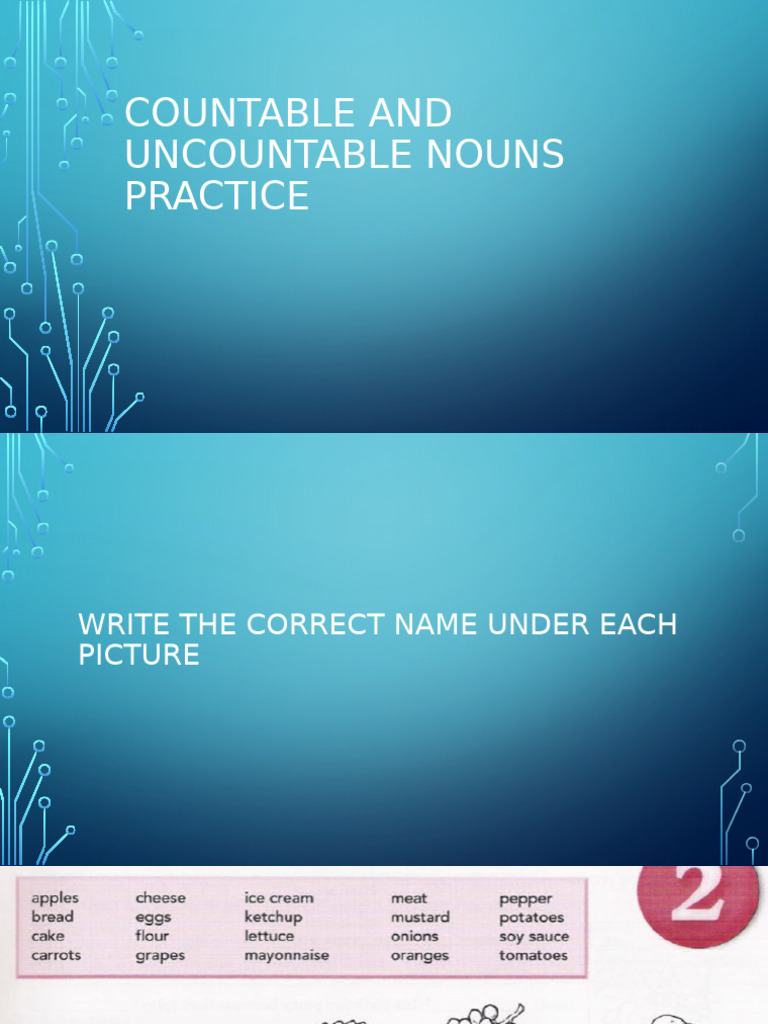 Countable vs Uncountable Nouns Practice | PDF