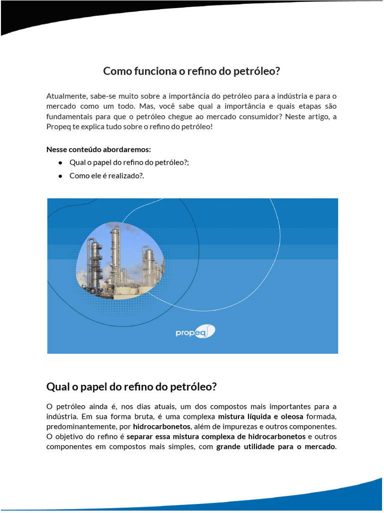 Entendendo o Refino do Petróleo | PDF | Petróleo | Craqueamento (Química)