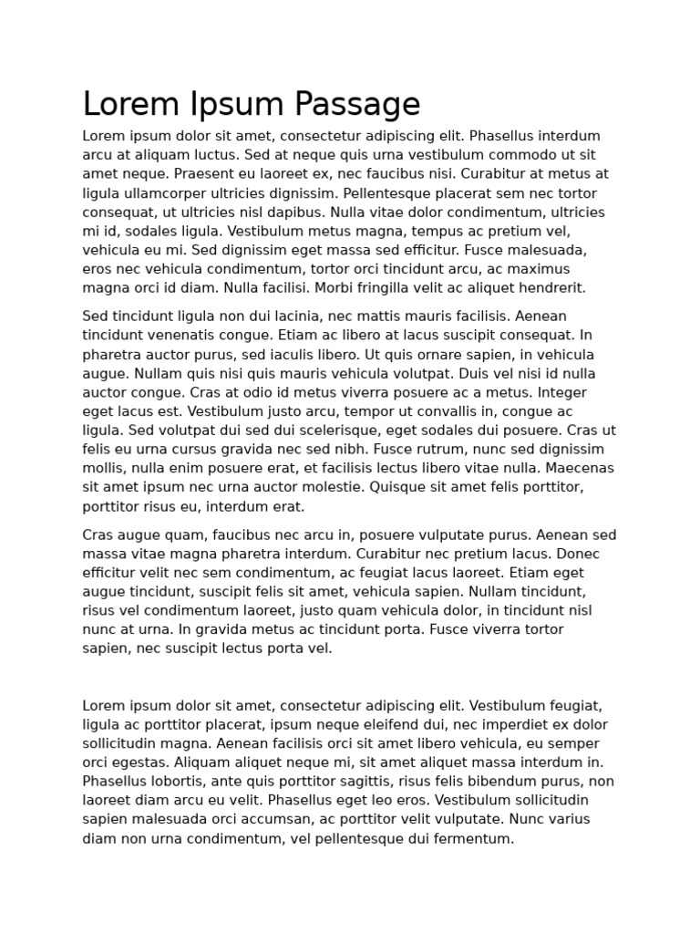 Lorem Ipsum Passage | PDF