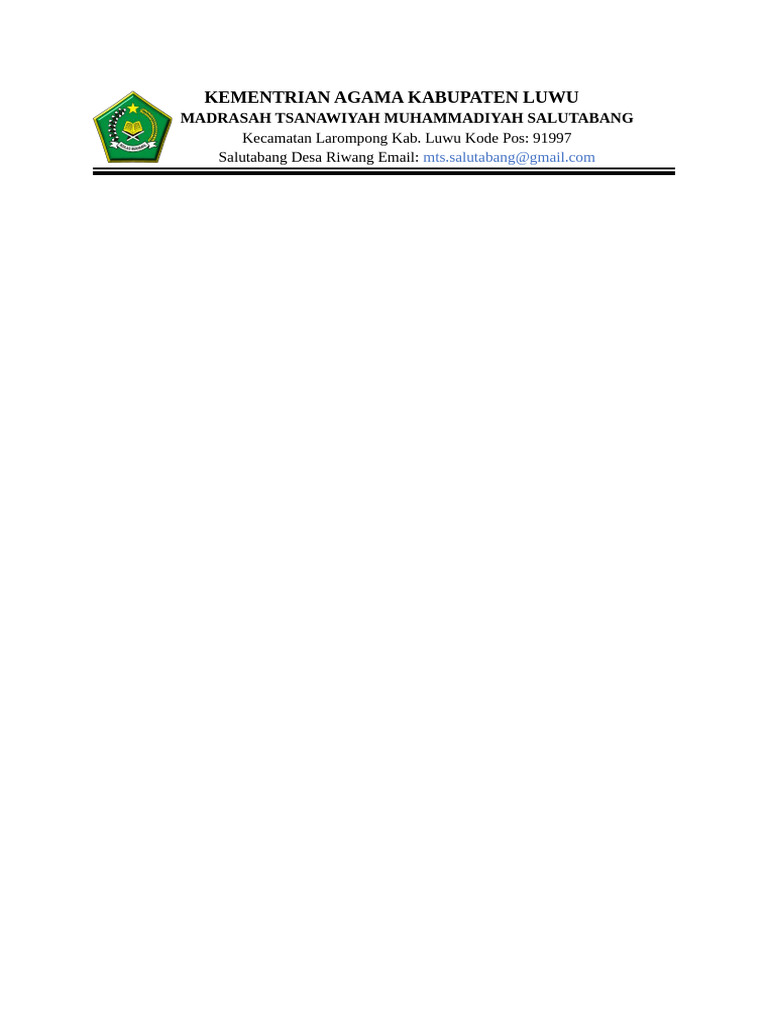 Kop Mts. Muhammadiyah Salutabang 2 | PDF