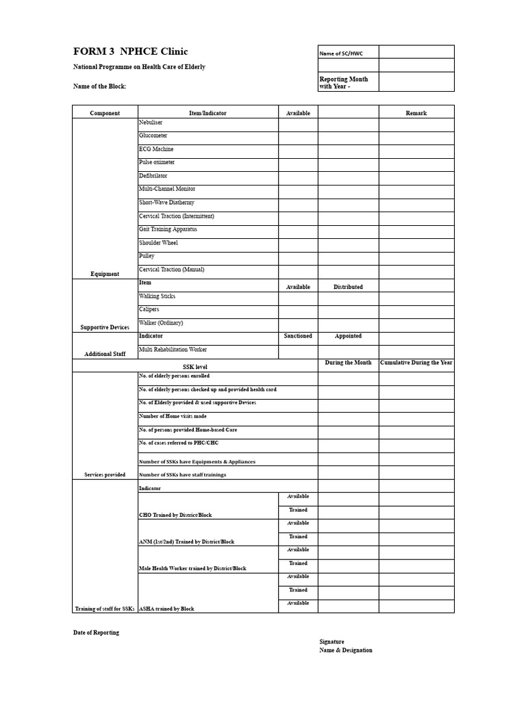 Nphce Clinic SC HWC Level | PDF | Medical Equipment