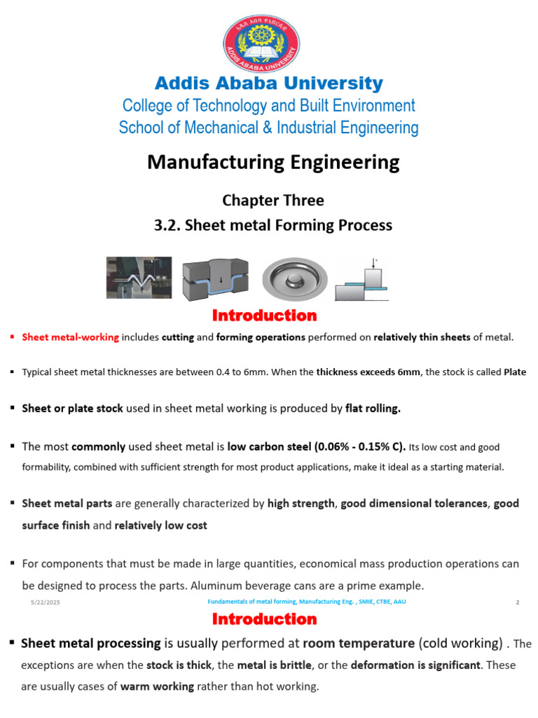 Chapter 3 3.2. Sheet Metal Forming Processes | PDF | Sheet Metal | Bending
