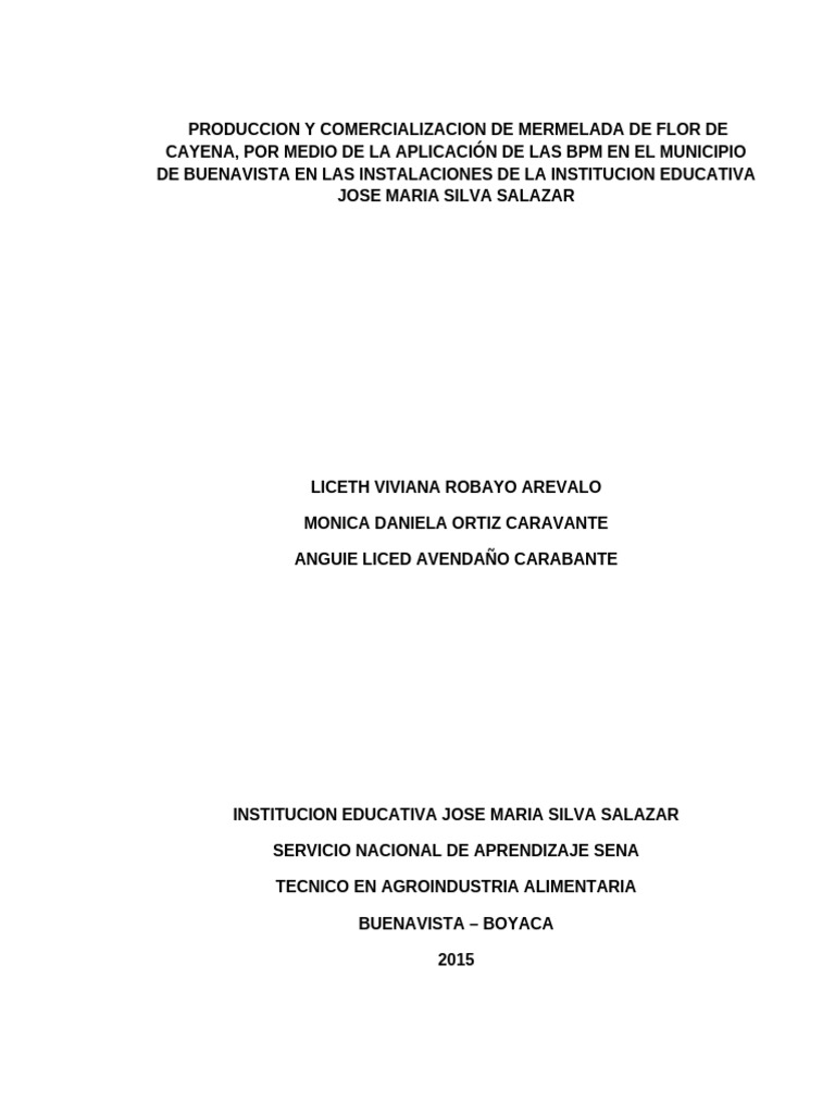 Proyecto Mermelada de Flor de Cayena... | PDF | Business | Presupuesto