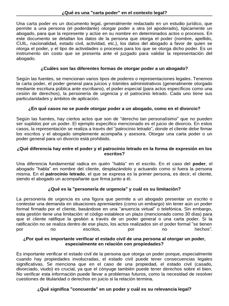 ¿Cuáles Son Las Diferentes Formas de Otorgar Poder A Un Abogado? | PDF ...
