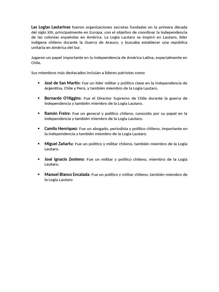 Las Logias Lautarinas | PDF