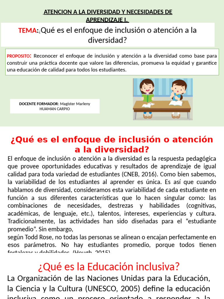 ¿Que Es Un Enfoque Inclusivo | PDF