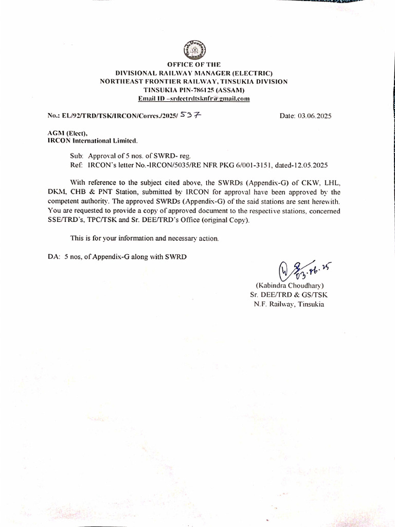 Approval of 5nos of SWRD | PDF