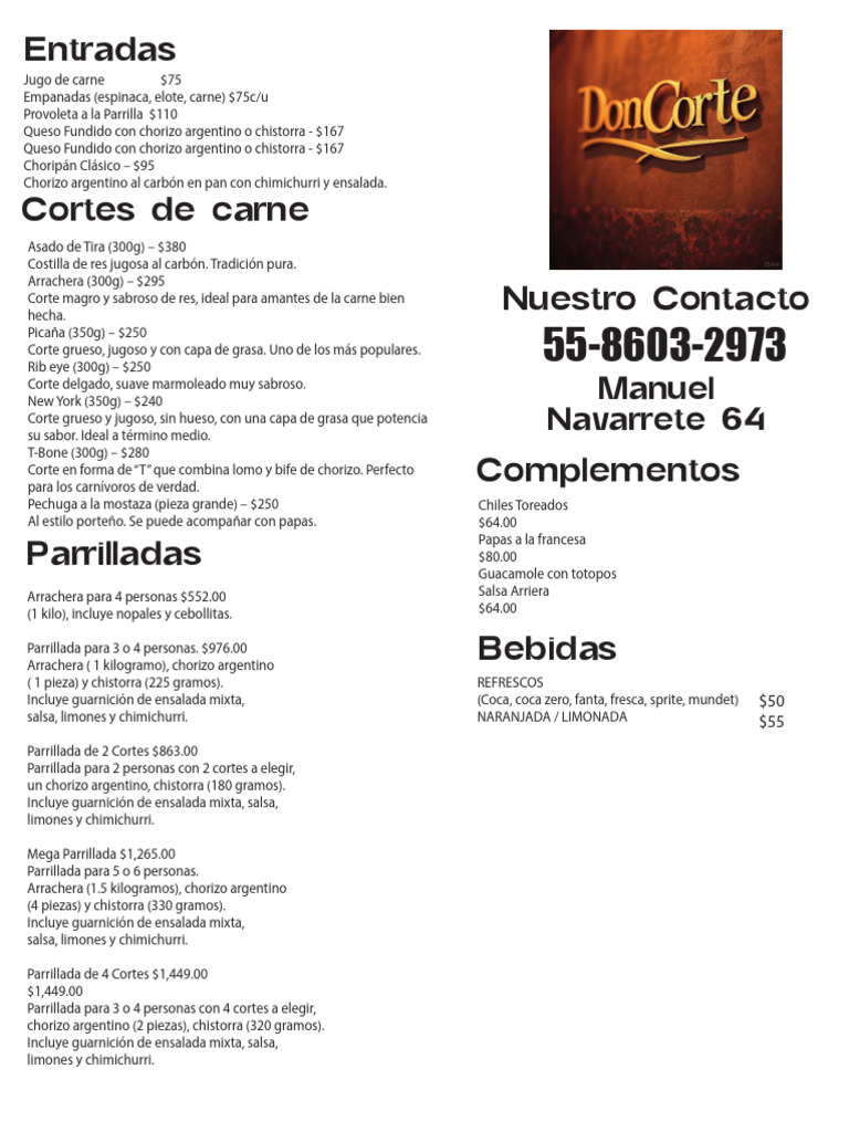Menú del Restaurante Quilombo | PDF | Parilla | Cocina de las Americas