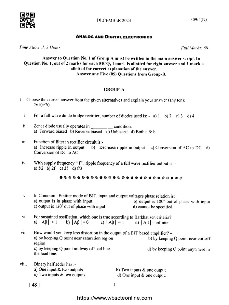 Ee Eeic Eps Eee 3 Sem Analog and Digital Electronics 309 5 N Dec 2024 | PDF